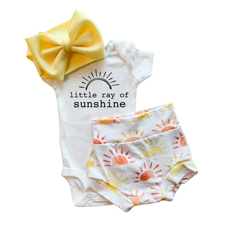 Sun Baby Bummies and Bow Set Baby Girl Coming Home Outfit - Etsy