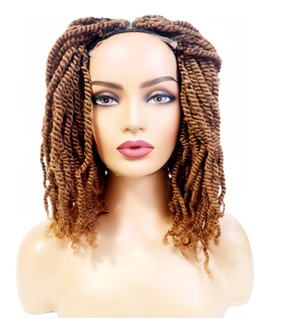 Kinkytwists Braided Lace Closure Wig for Black Women- Lace Front ...
