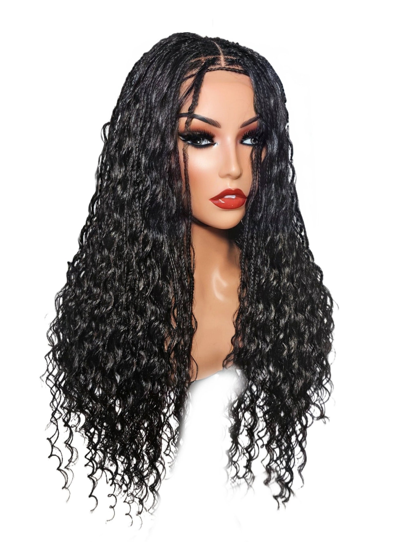 Ready to Ship, Boho Braids Wig, Spring Twists Braided Lace Closure Wig ...