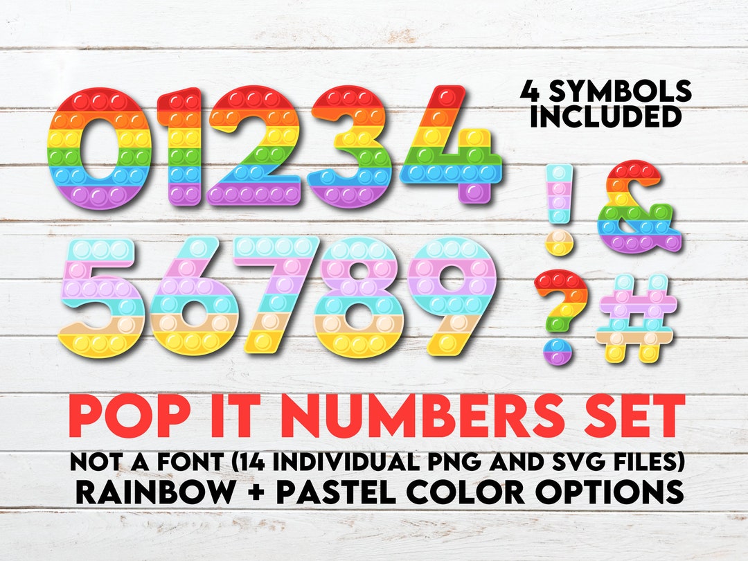 Pop It Numbers Clipart Pop It Pastel Fidget Toy Numbers Pop - Etsy