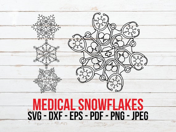 Medical Snowflakes Svg Vaccination Snowflake Ornament Nurse | Etsy