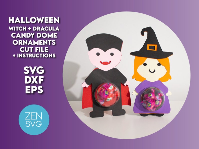 Halloween Candy Dome 6cm SVG Dracula Candy Holder Dome Cut - Etsy