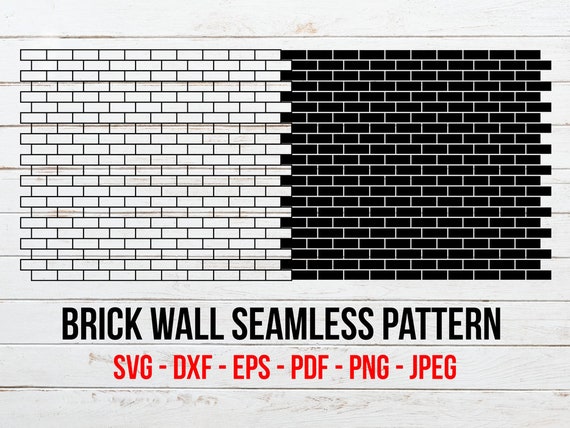 Brick Wall Seamless Pattern Svg Wall Bricks Pattern Svg Cut - Etsy
