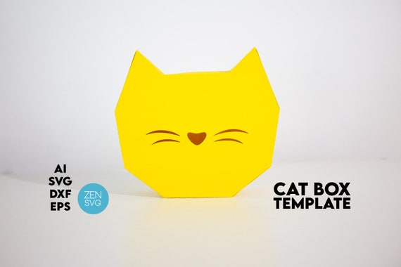 Cat Box Template Svg Cut Files Cat Shaped Favor Box Template - Etsy Canada