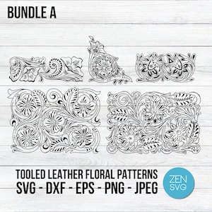 Western Tooled Leather Bundle 11 Sheridan Style Patterns for Leather ...