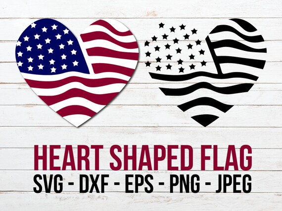 American Flag Heart Svg Patriotic Heart Flag Cut File for - Etsy