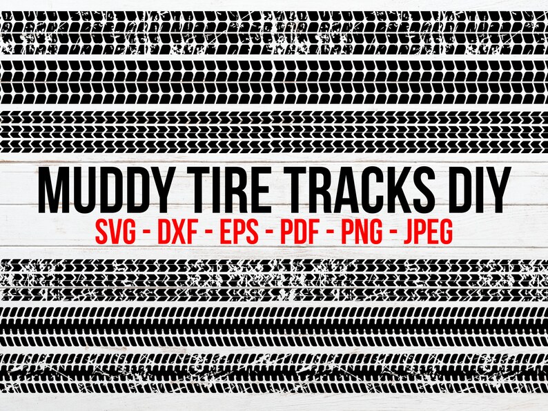 Seamless Muddy Tire Tread Svg, off Road Tire Track Cut File, Svg, Dxf ...
