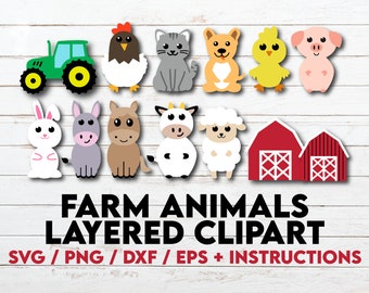 Layered Tropical Animals Clipart Bundle, Cute Jungle Animals Svg Cut ...