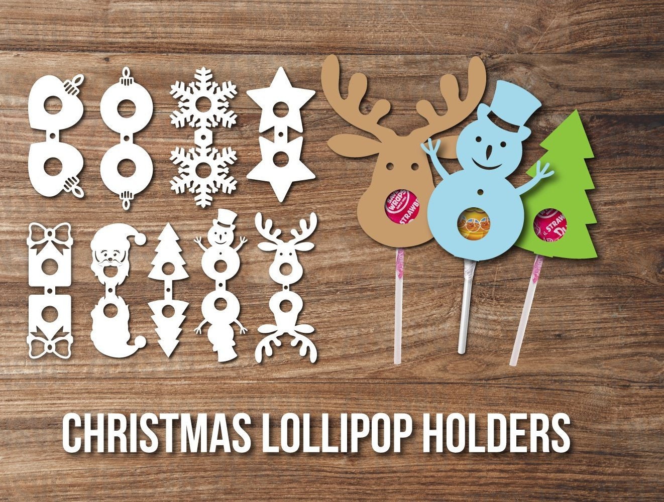 Christmas Lollipop Holder Bundle SVG Layered Lollipop Holder - Etsy
