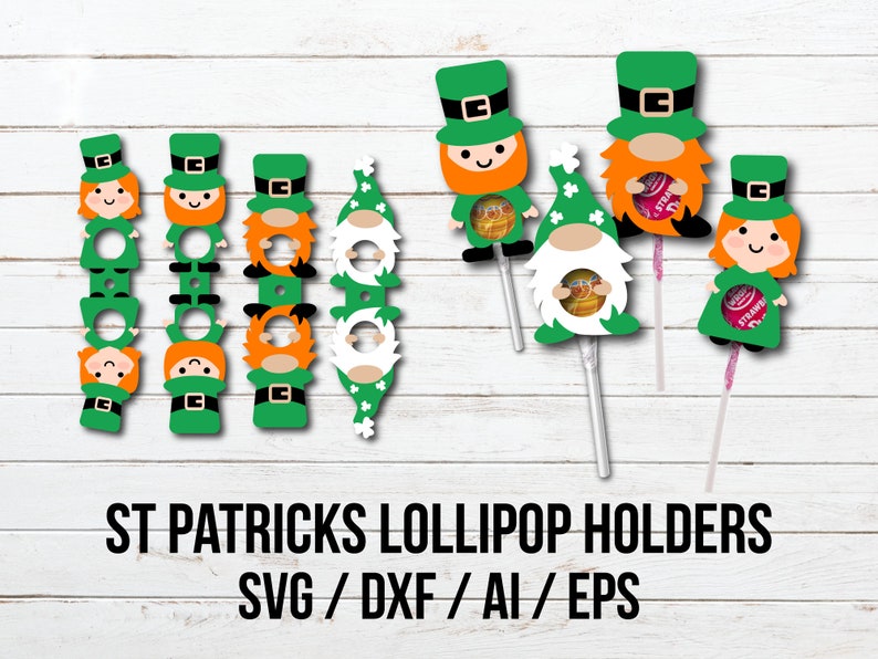 St Patricks Lollipop Holder SVG Cut File St Patrick Candy | Etsy