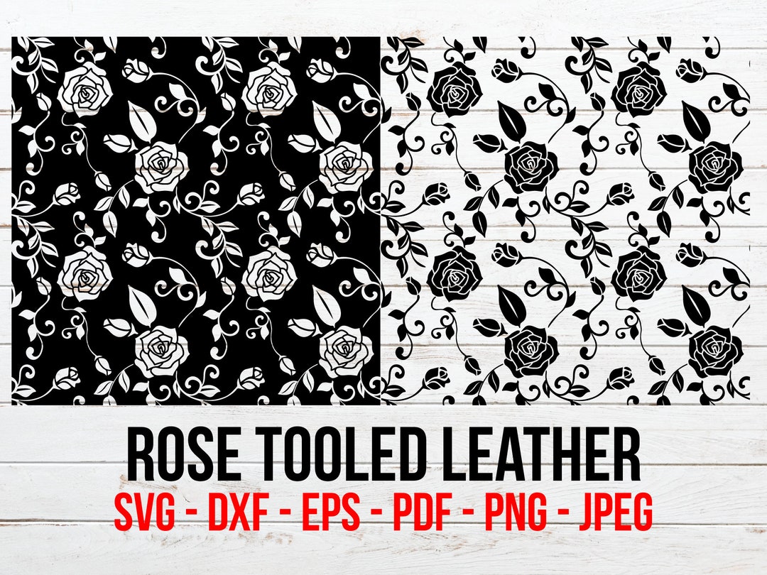 Seamless Rose Pattern Svg, Tooled Leather Rose Pattern Svg Cut File ...