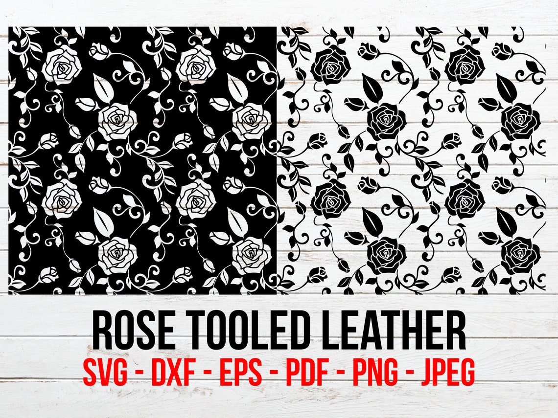 Seamless Rose Pattern Svg Tooled Leather Rose Pattern Svg Cut - Etsy