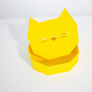 Cat Box Template Svg Cut Files, Cat Shaped Favor Box Template, Cute Cat ...