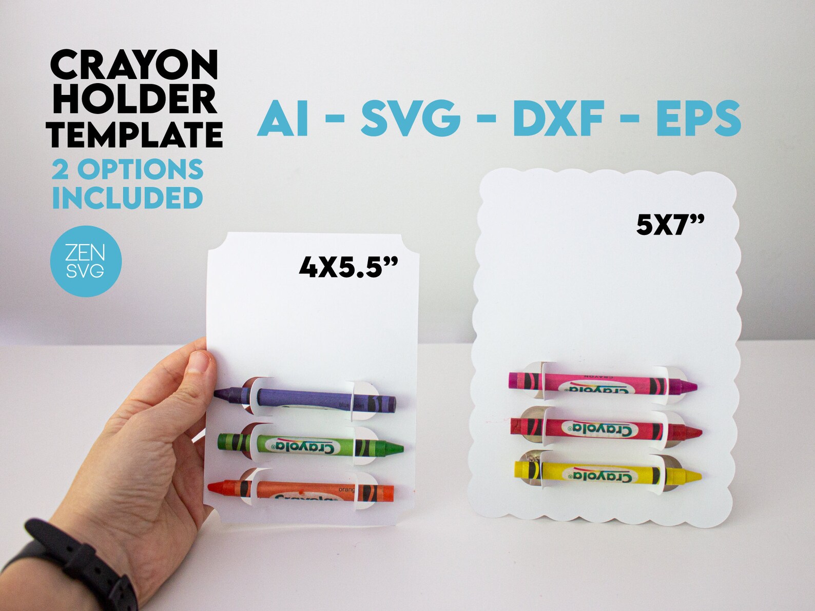 Crayon Holder Card Template DIY Coloring Card SVG Valentine - Etsy