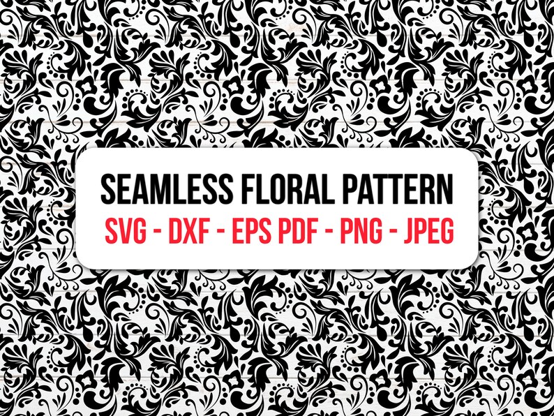 Seamless Floral Pattern Svg Western Floral Pattern Cut File - Etsy