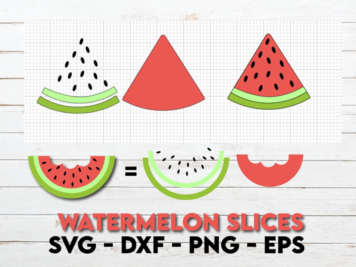 Watermelon SVG Watermelon Slice Clipart Layered Watermelon - Etsy