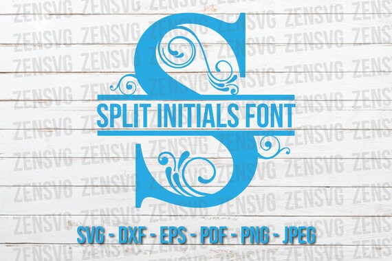 Split Initials Letters SVG Alphabet A-Z Split Font for | Etsy