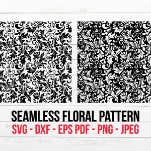 Seamless Floral Pattern Svg, Western Floral Pattern Cut File, Svg, Dxf ...