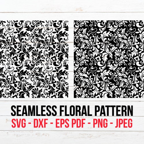 Seamless Floral Pattern Svg Western Floral Pattern Cut File - Etsy