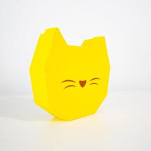 Cat Box Template Svg Cut Files, Cat Shaped Favor Box Template, Cute Cat ...