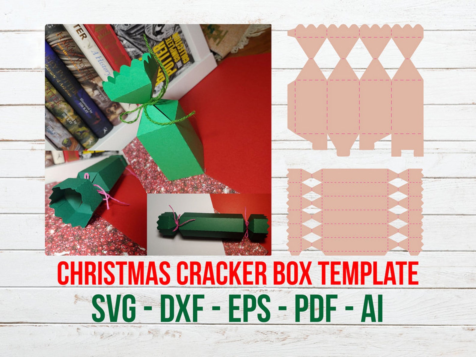 Christmas Cracker Box Template SVG, Candy Box Cut File, Candy Holder ...