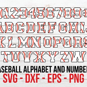 Baseball Font Svg Cut File Bundle, Cricut Silhouette, Baseball Nubmers ...