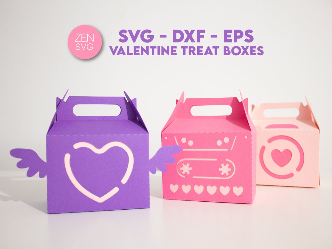 Valentine Gable Box Template, Valentine Candy Holders Svg, Valentines ...