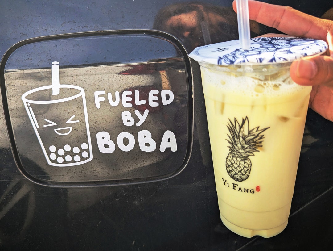 Fueled by Boba Car Decal: Kawaii Bubble Tea Vinyl Sticker - Etsy