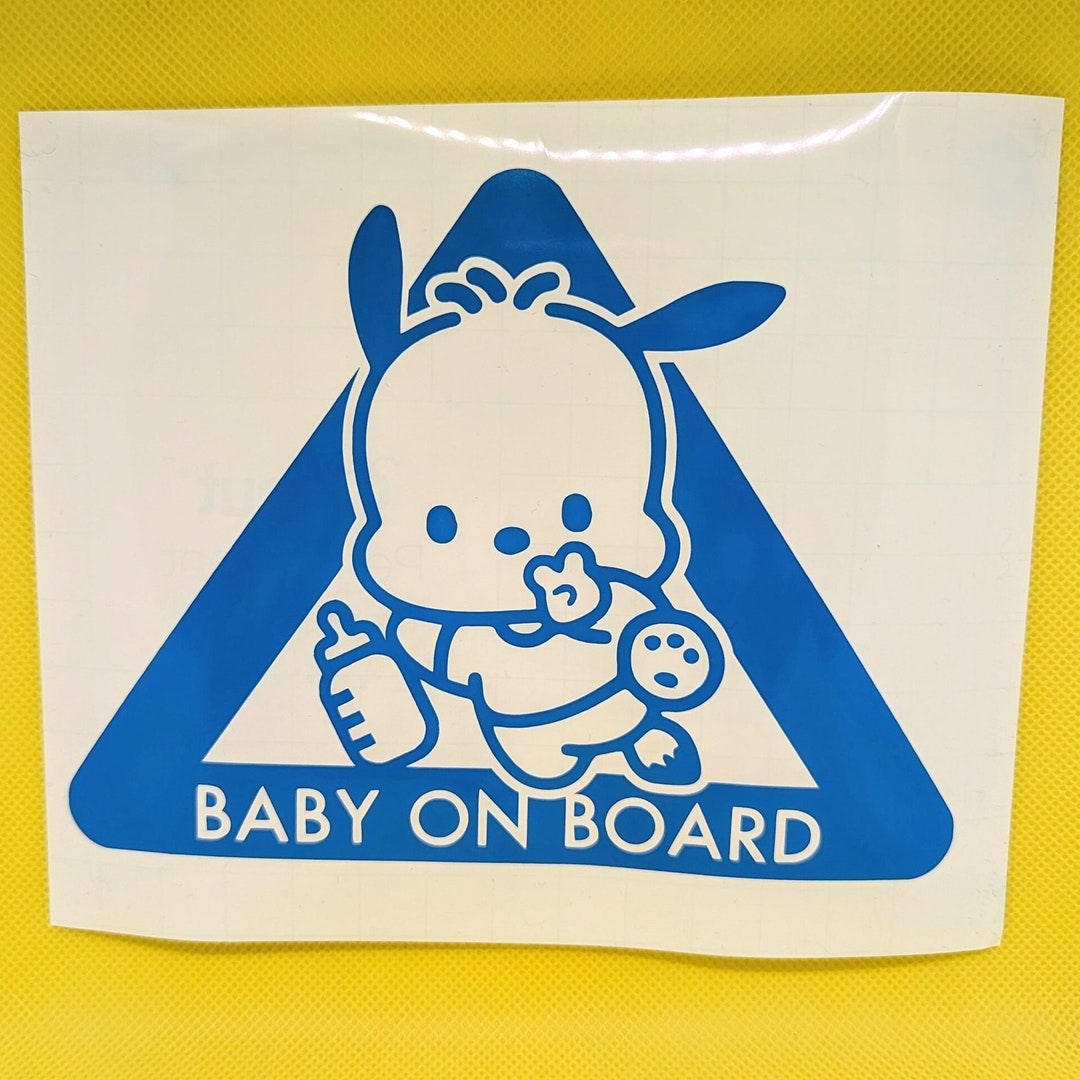 Pochacco Baby on Board Car Decal - Waterproof, Weatherproof, Kawaii ...