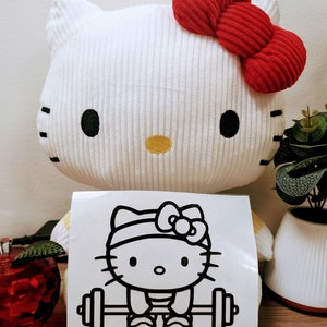 Hello Kitty Deadlifting Vinyl Sticker Decal for Car | Sanrio | Kawaii ...