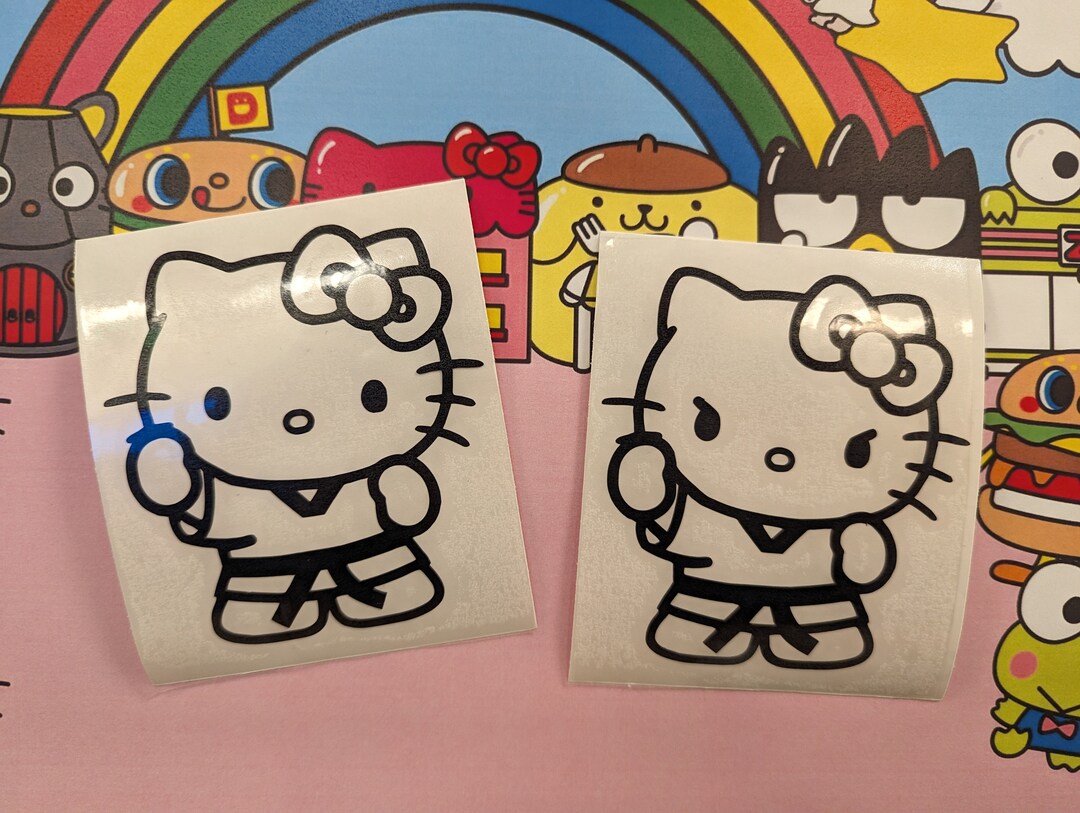 Martial Arts Hello Kitty Vinyl Sticker Decal for Car | Black Belt ...