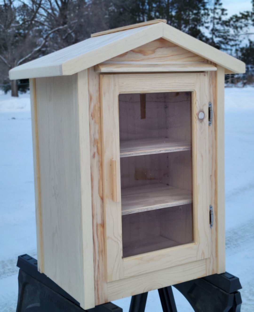 Wooden Lending Library or Free Pantry: 2 Adjustable Shelves - Etsy