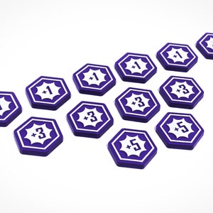 Keyforge Power +1 +3 +5 Acrylic Tokens (purple) - Etsy