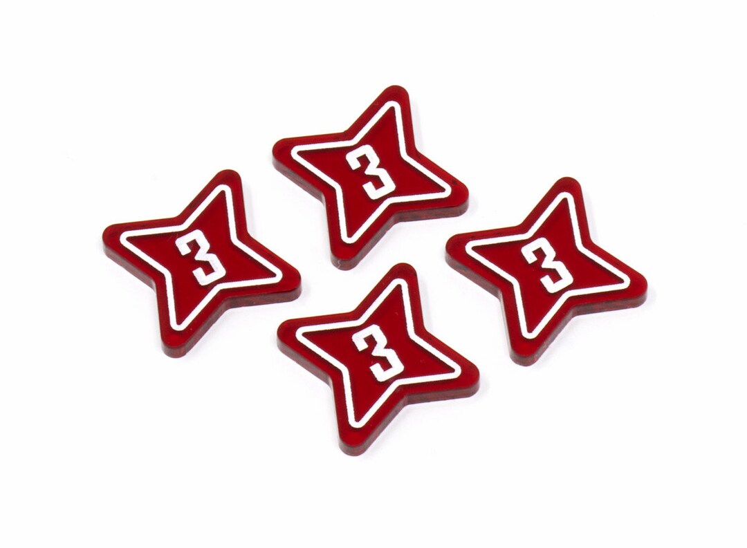 4x Damage 3 Acrylic Token Set Compatible With Star Wars Deckbuilding ...