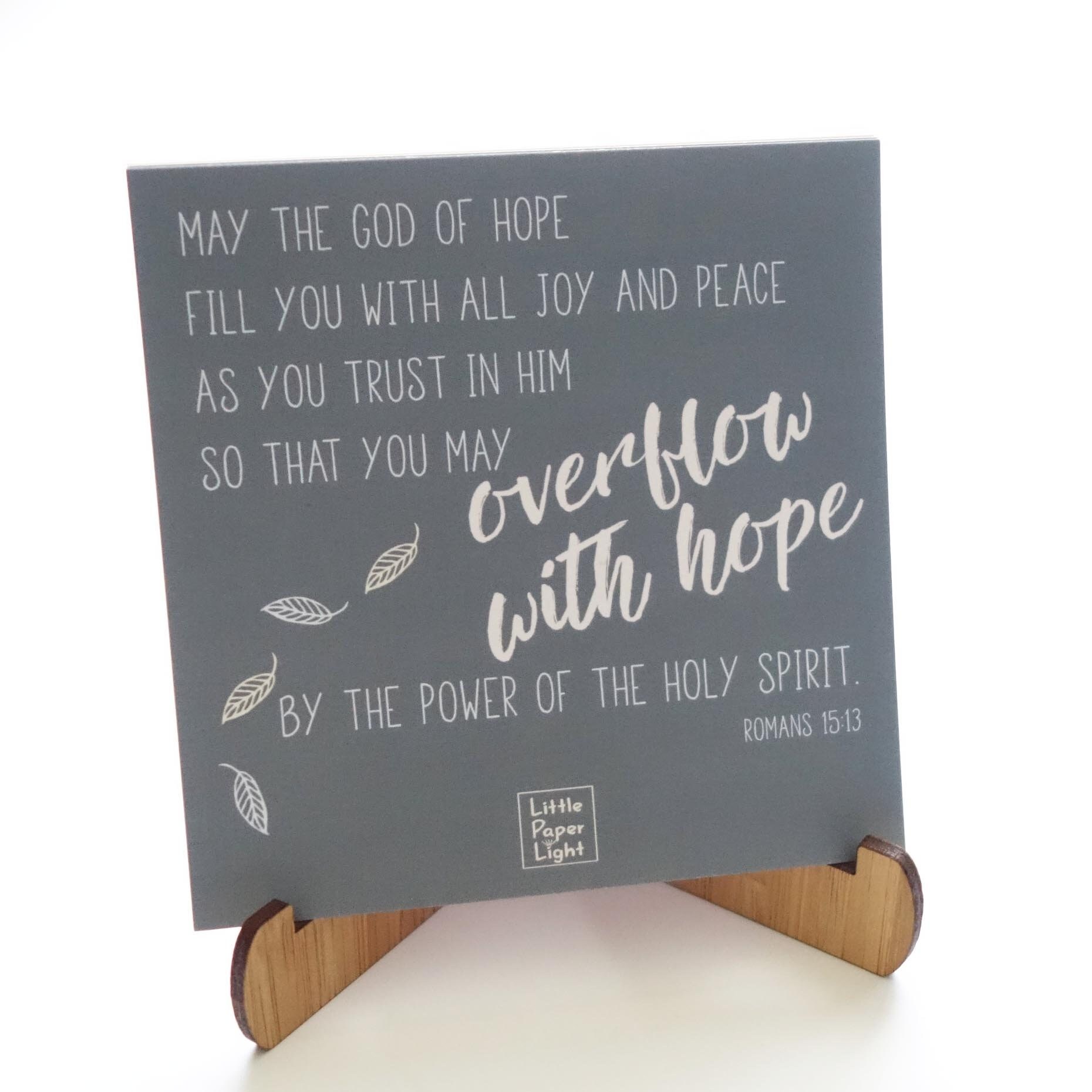 UNSPEAKABLE JOY Bible Verse Cards Bamboo Stand, Scripture Memory Verse ...