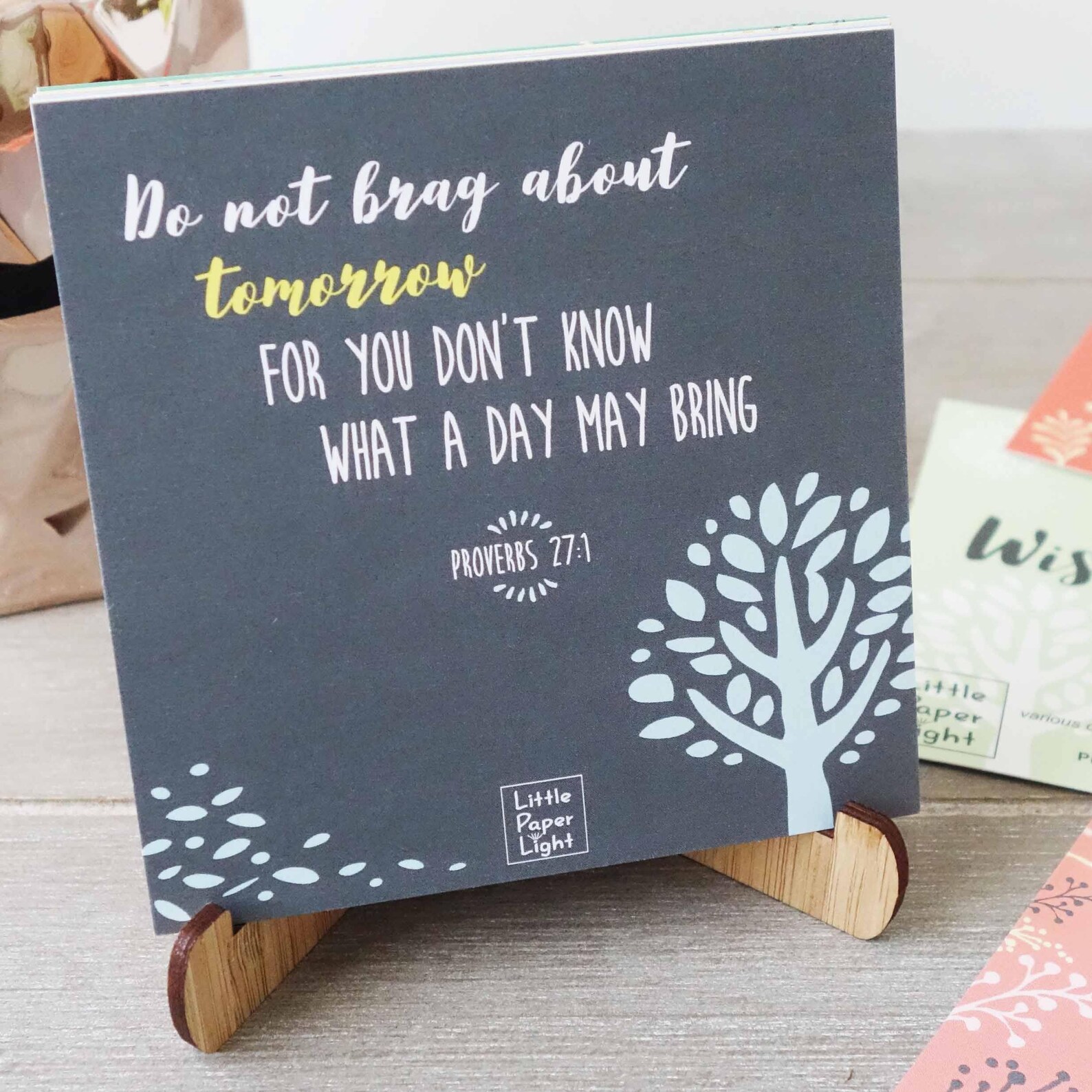 WISDOM 101 Bible Verse Cards Pack Bamboo Stand Scripture - Etsy