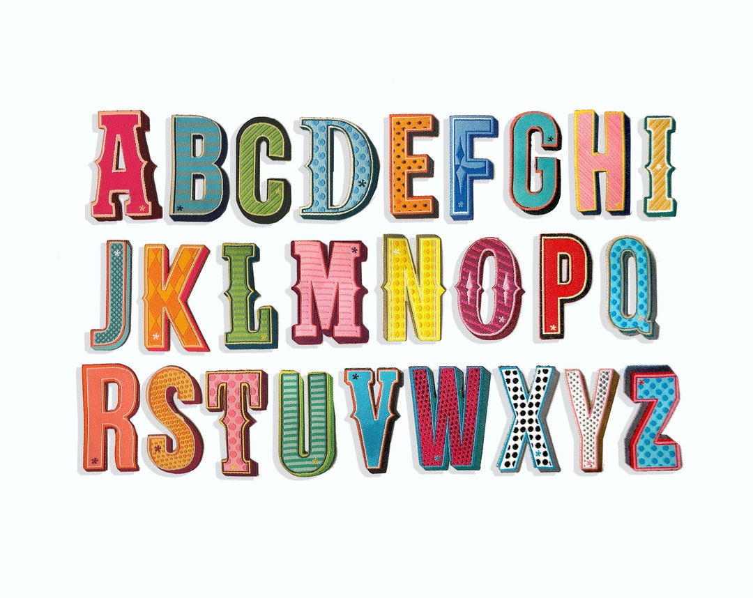 Alphabet Sticker-patches. Abc-sticker-patches. Letter-sticker-patches ...