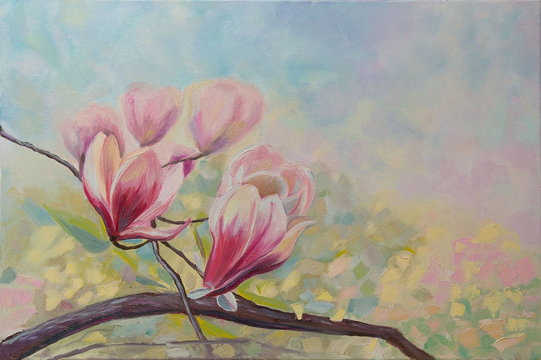 Magnolia Oil Painting Magnolia Flowers Art Original Oil Art 16 X 24 ...