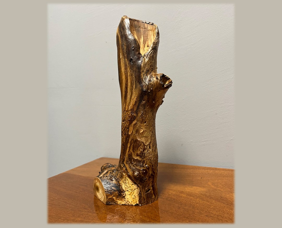 Rustic Decorative Wooden Vase Apple Tree Natural Wooden Vase Handmade ...