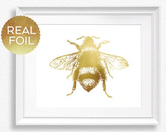 Bee print | Etsy