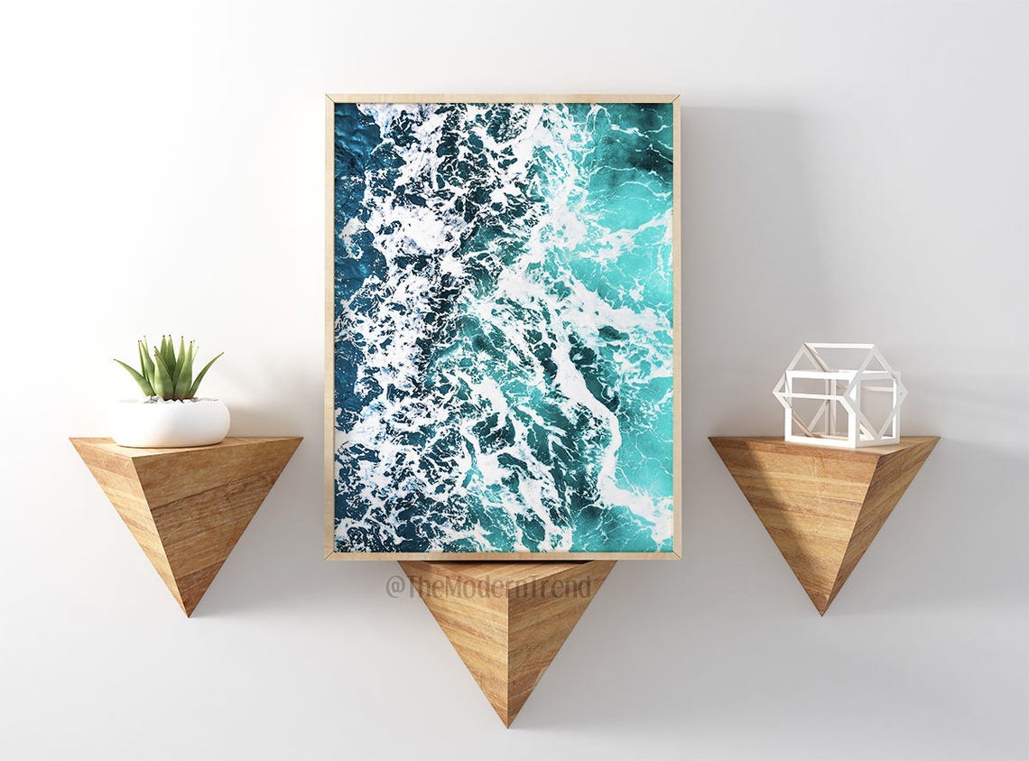 Ocean Print Ocean Wave Print Coastal Wall Art Printable | Etsy