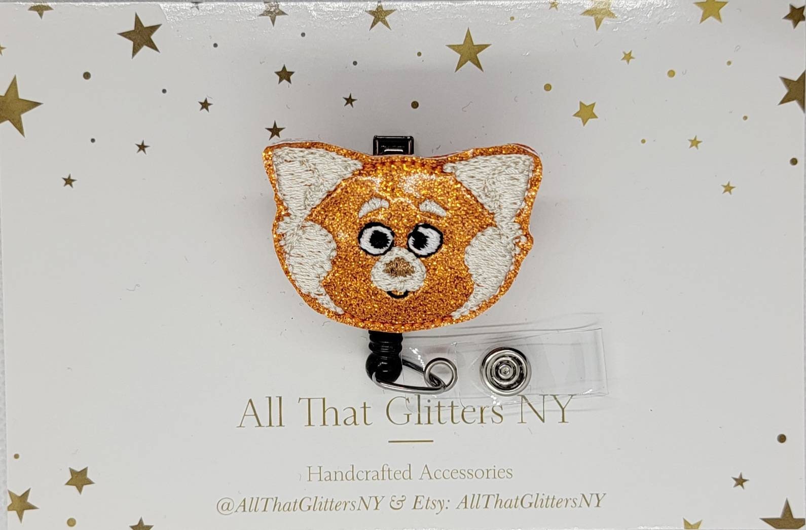 Fluffy Red Panda Face Retractable Badge Reel Medical Id Badge - Etsy