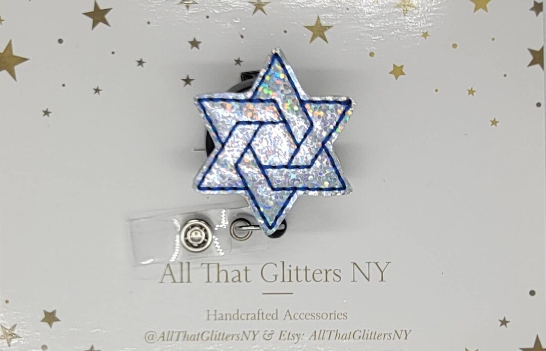 Holographic Star of David Retractable Badge Reel, Medical Id Badge Reel ...