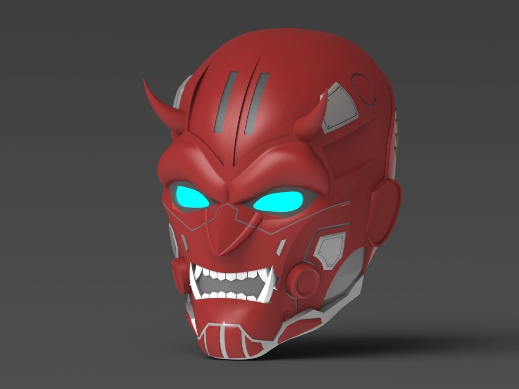 Cyber Oni Helmet 3d Print STL Files. - Etsy