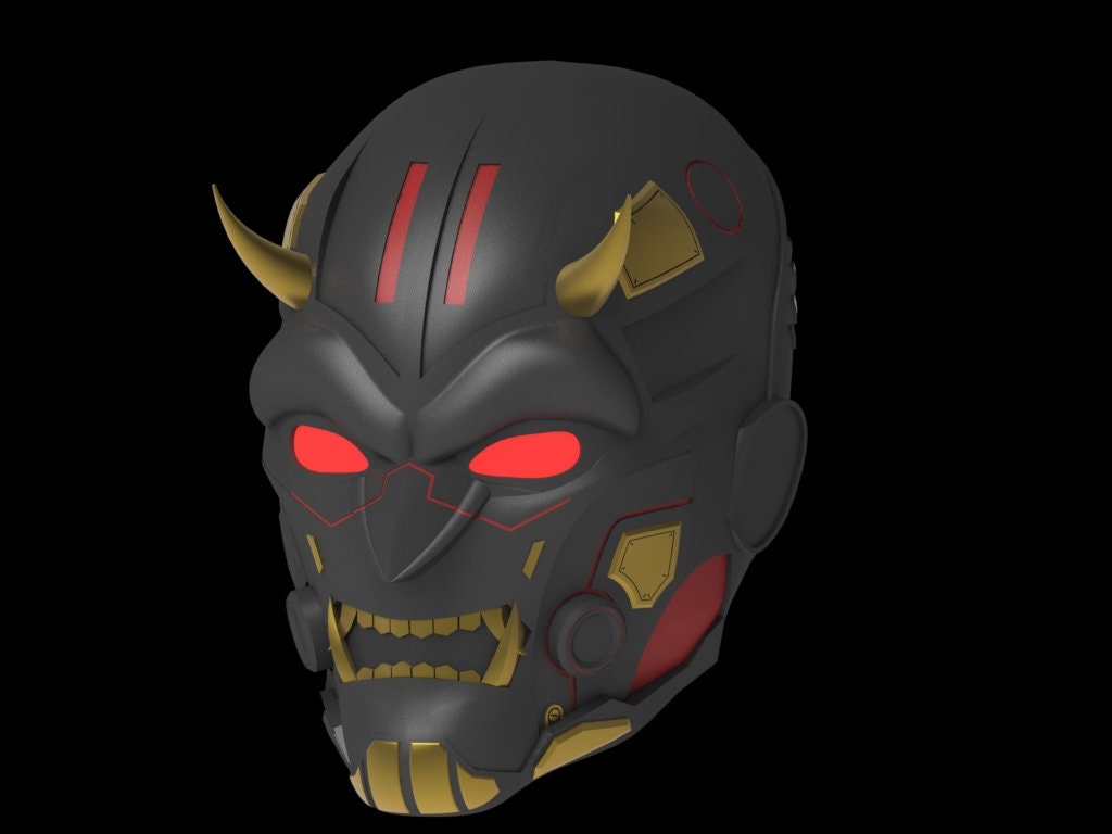 Cyber Oni Helmet 3d Print STL Files. - Etsy