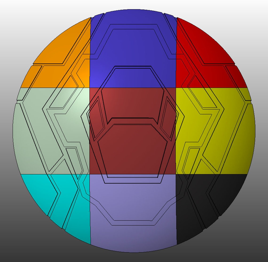 Infinity War Iron Man Round Shield 3d Print File - Etsy
