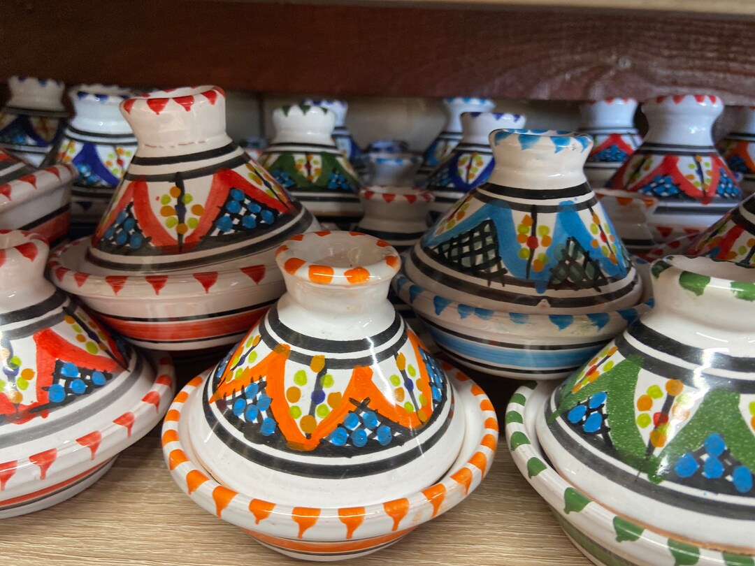 Set of 12 Small Tagines Handmade and Painted 10cm - Etsy