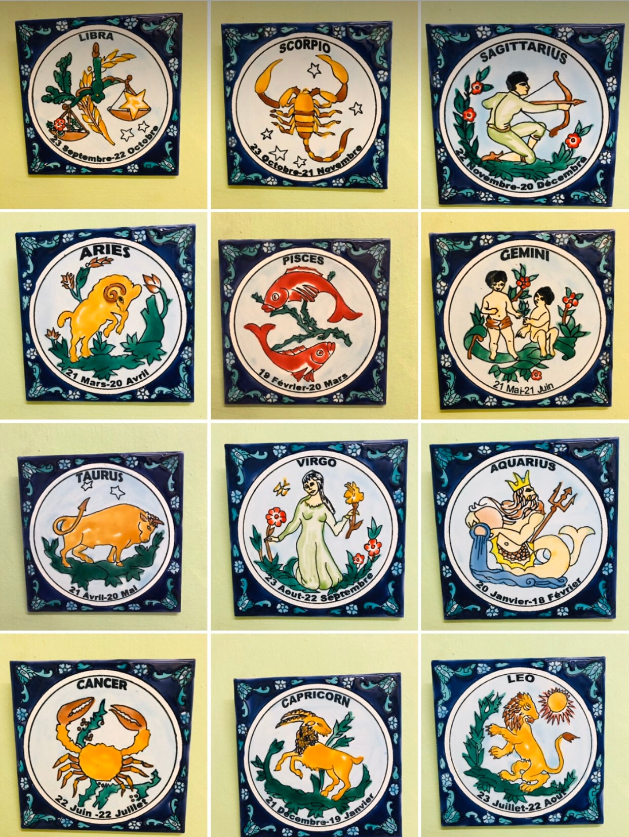 Horsoscope Zodiac Signs Ceramic Tiles Hand Painted - Etsy UK