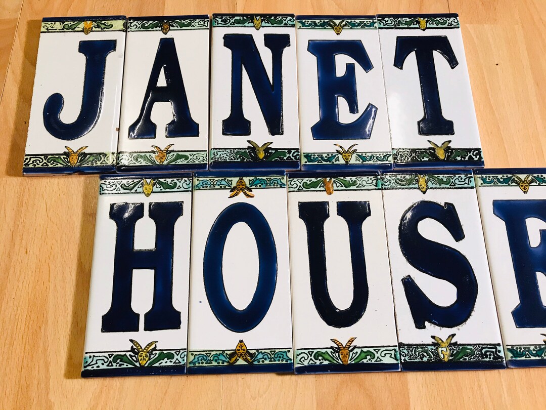 New Ceramic Tiles Letters Hand Painted - Etsy