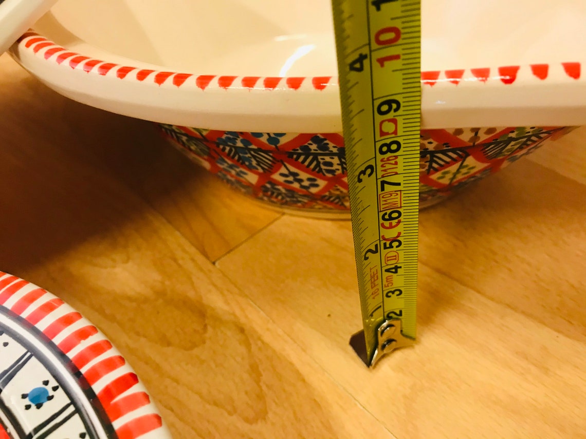 Tunisian Stunning Ceramic Red Serving Handmade and Painted | Etsy